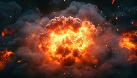 Explosive Animation Transforming Fire Into Smoke With Atomic Power And Bursting Effects