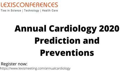 Annual Cardiology 2020 Prediction And Preventions Nov 23 24 2020