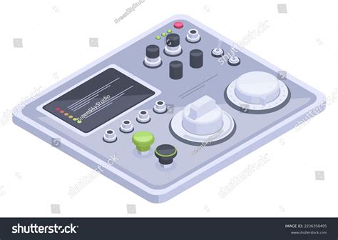 Isometric Spaceship Dashboard Aircraft Control 3d Stock Vector Royalty Free 2236358495