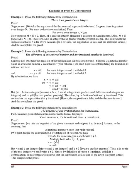 Mathematical Proofs By Examples Pdf Rational Number Mathematical