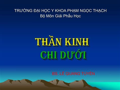 PPT THẦN KINH CHI DƯỚI PowerPoint Presentation free download ID