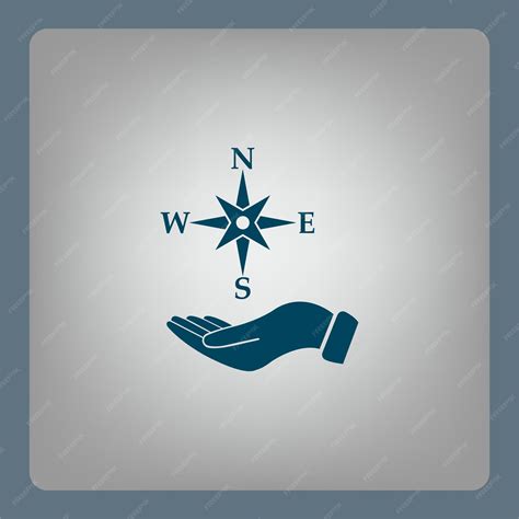 Compass On Hands Symbol Vector Illustration On Gray Background Eps 10