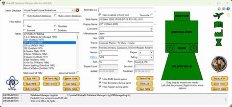 Pinballx Database Manager Media Managers Virtual Pinball Universe