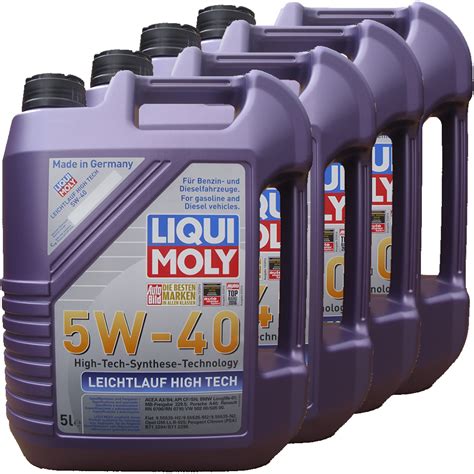 4 X 5l Liqui Moly 5w 40 Leichtlauf High Tech Günstig Kaufen