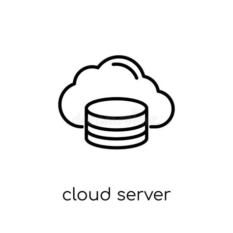 Cloud Server Icon Trendy Modern Flat Linear Vector Cloud Server Stock Vector Illustration Of