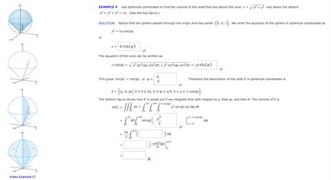 solved example 4 use spherical coordinates to find the