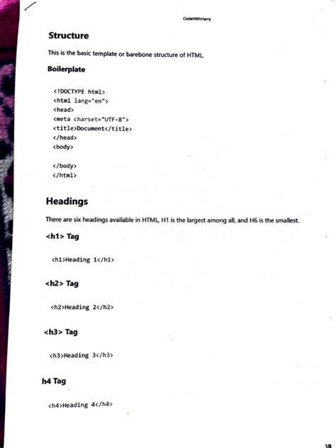 Html Tages Pdf Pdf Html Tag Metadata