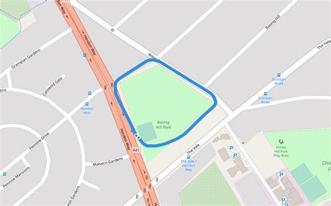 Basing Hill Park In England Walking Map