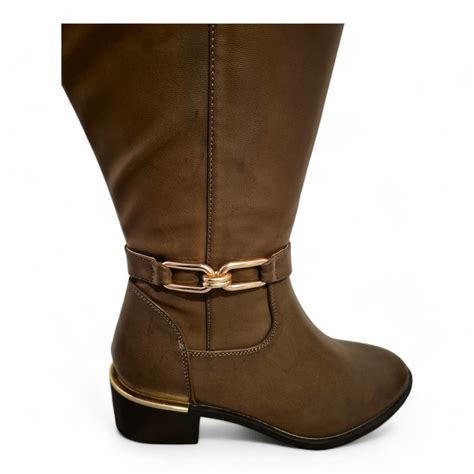 Extra Wide Fit Long Leg Pull On Riding Boots Brown Renna Clothing