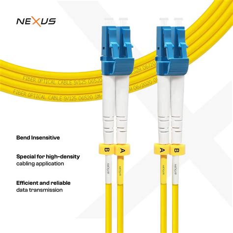 Nexus Om4 Fiber Optic Patch Cord 1m Lc Upc To Lc Upc Duplex 50125 M