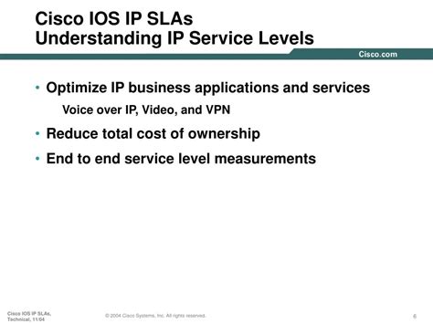 Ppt Cisco Ios Ip Service Level Agreements An Overview Assuring The Delivery Of Ip Services
