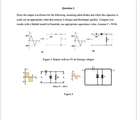 SOLVED Question Draw The Output Waveforms For The Following Assuming Ideal Diodes And Where