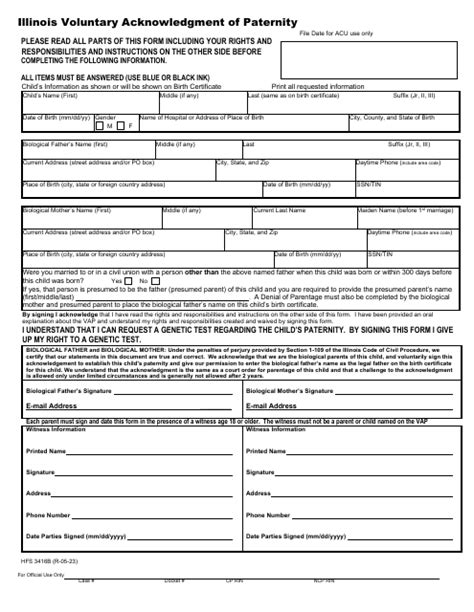 Form Hfs3416b Download Fillable Pdf Or Fill Online Illinois Voluntary