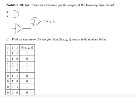 solved problem 12 a write an expression for the output of