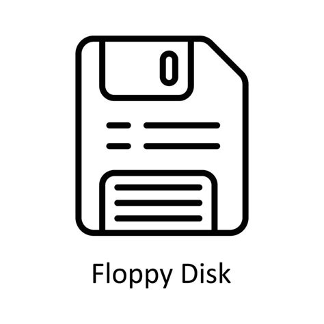 Floppy Disk Vector Outline Icon Design Illustration User Interface Symbol On White Background