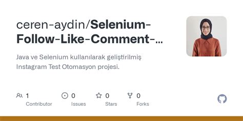 github ceren aydin selenium follow like comment testing automation