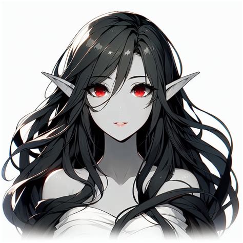 Ethereal Grey Skinned Elf Woman With Ruby Red Eyes AI Art Generator Easy Peasy AI