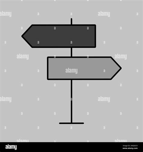Signpost Vector Isolated Grayscale Icon Navigation Sign Graph Symbol For Travel And Tourism