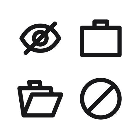 User Interface Icons Set Hide Briefcase Open Bag Disable Perfect For Website Mobile App