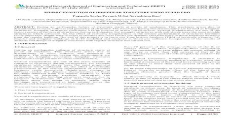 Pdf Seismic Evalution Of Irregular Structure Using Staad Pro · Regular And Irregular Buildings
