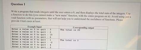 Solved Question 1 Write A Program That Reads Integers Until