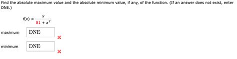 Solved Find The Absolute Maximum Value And The Absolute