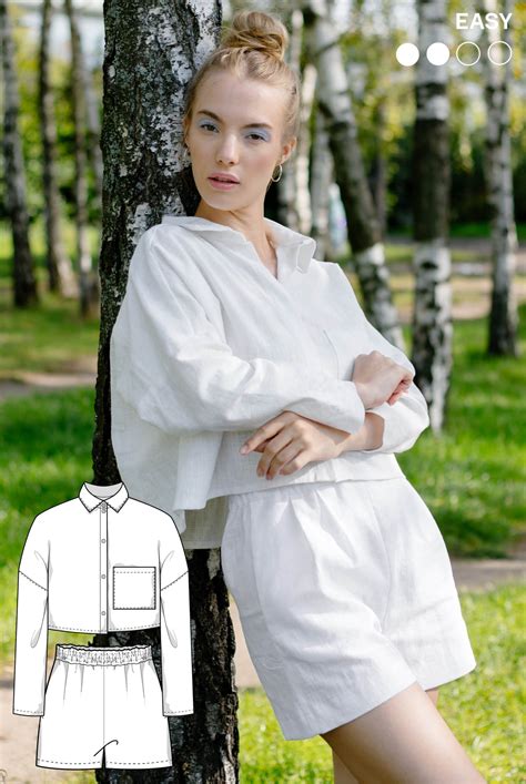 Linen Sewing Patterns Ladies Shirt Pattern And Linen Pants Sewing Pattern