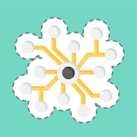 Sticker Line Cut Neural Network Related To Machine Learning Symbol