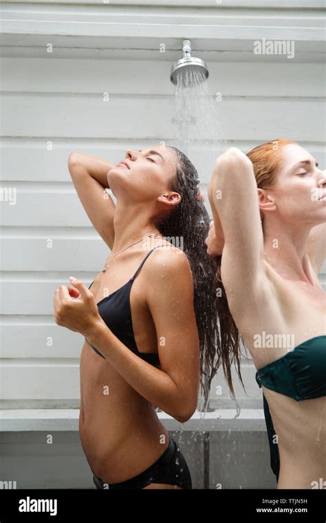 Women Taking Showers Together