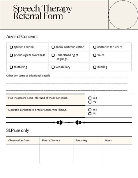 School Speech Therapy Referral Form By Speaking Of The Spectrum Tpt