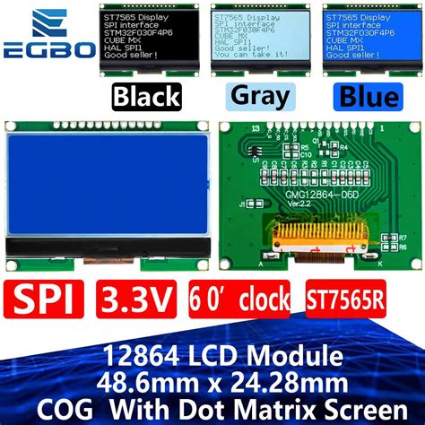 Eggo Lcd12864 12864 06d 12864 Lcd Module Cog With Chinese Font Dot Matrix Screen Spi Interface 