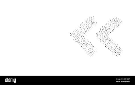 3d Rendering Of Nails In Shape Of Thick Symbol Of Angle Double Arrow