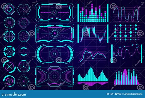 Set Of Futuristic User Interface Elements Hud Stock Vector