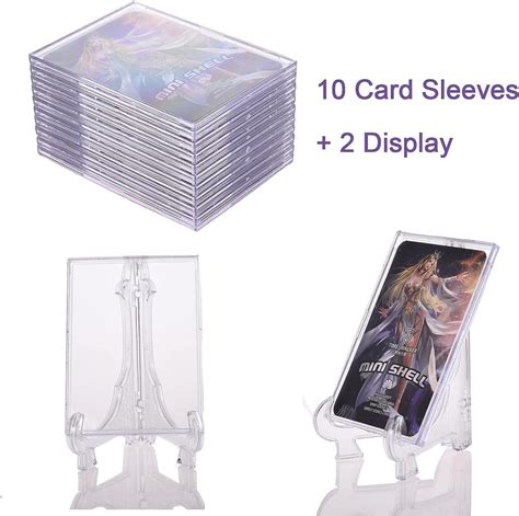 Qesonoo Top Loader Card Sleeves 10 Pack Clear Acrylic Protectors For