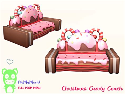 Second Life Marketplace Ohmymesh Christmas Candy Couch Full Perm Mesh