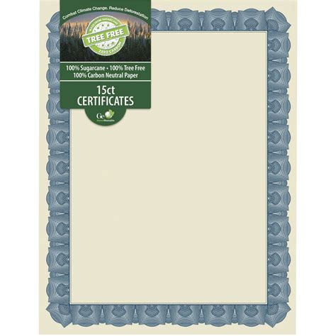 Geographics Tree Free Certificate 85 Multicolor With Blue Border Geographics Tree Free Certificate 85 Multicolor With Blue Border