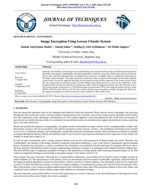 Pdf Image Encryption Using Lorenz Chaotic System