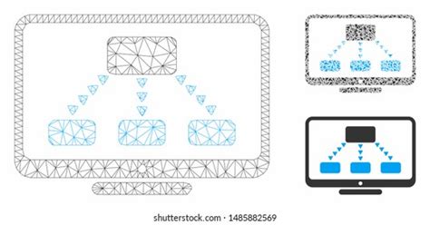 Mesh Hierarchy Monitor Model Triangle Mosaic Stock Vector Royalty Free 1446695858 Shutterstock