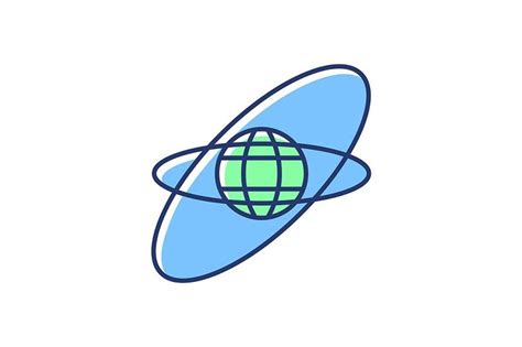Satellite Orbits Trajectories Icon Satellite Orbits Earth Drawings