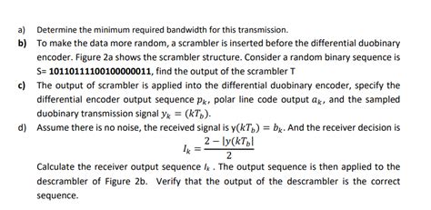 A Determine The Minimum Required Bandwidth For This