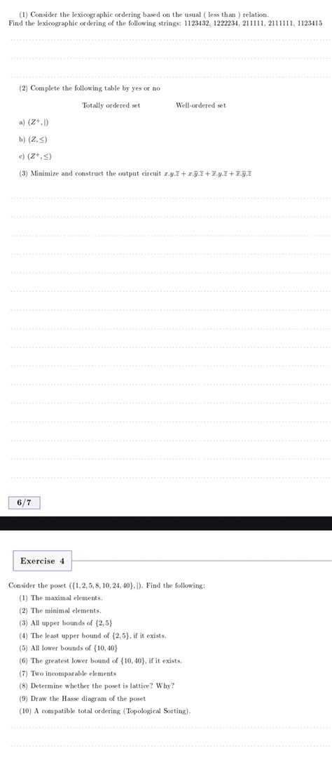 1 ﻿consider The Lexicographic Ordering Based On The