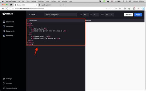 Iterating Through A List Or A Table In An Html Template