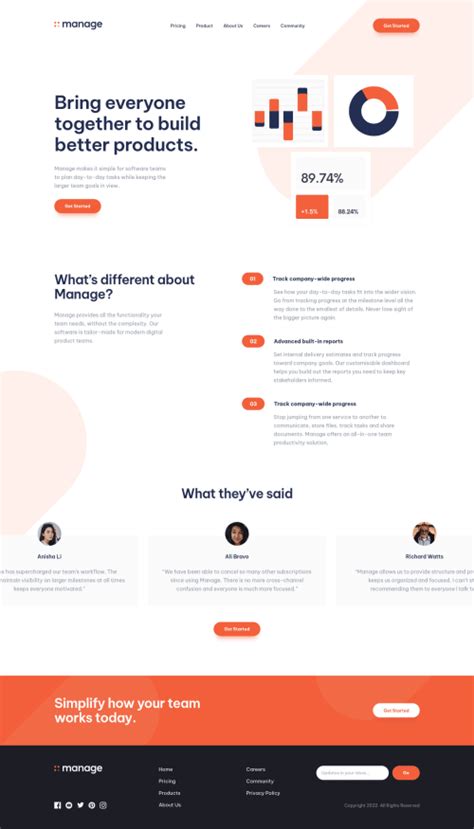 Frontend Mentor Responsive Landing Page Using Tailwindcss Coding Challenge Solution