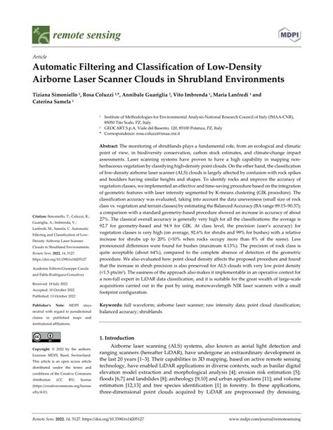 Pdf Automatic Filtering And Classification Of Low Density Airborne