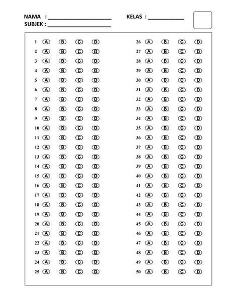 Omr Sheet 200 Questions Pdf