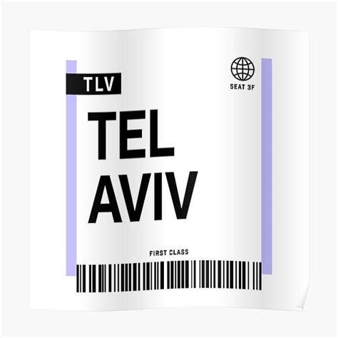 Tel Aviv Tlv Boarding Pass Poster For Sale By Irony Redbubble