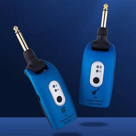 24ghz Electric Guitar Wireless Pickup Audio Transmitter Receiver Blue