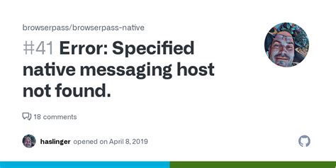 error specified native messaging host not found · issue 41