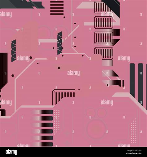 Futuristic Pink Circuit Map Abstract Interface Design With High Tech