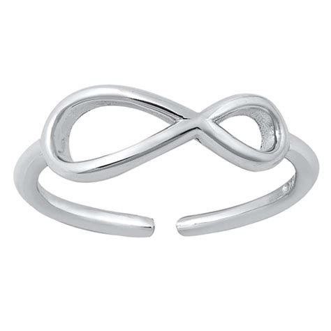 Sterling Silver High Polish Infinity Toe Ring Silverdepot